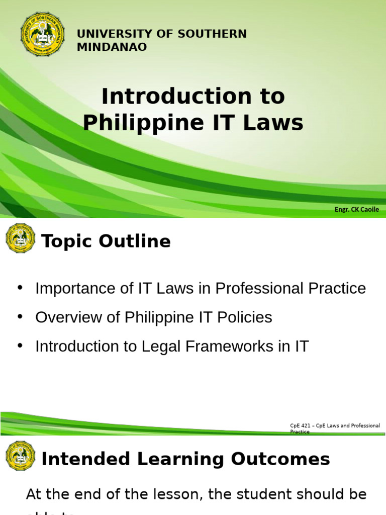 Overview of Philippine IT Laws | PDF | Privacy | Computer Security