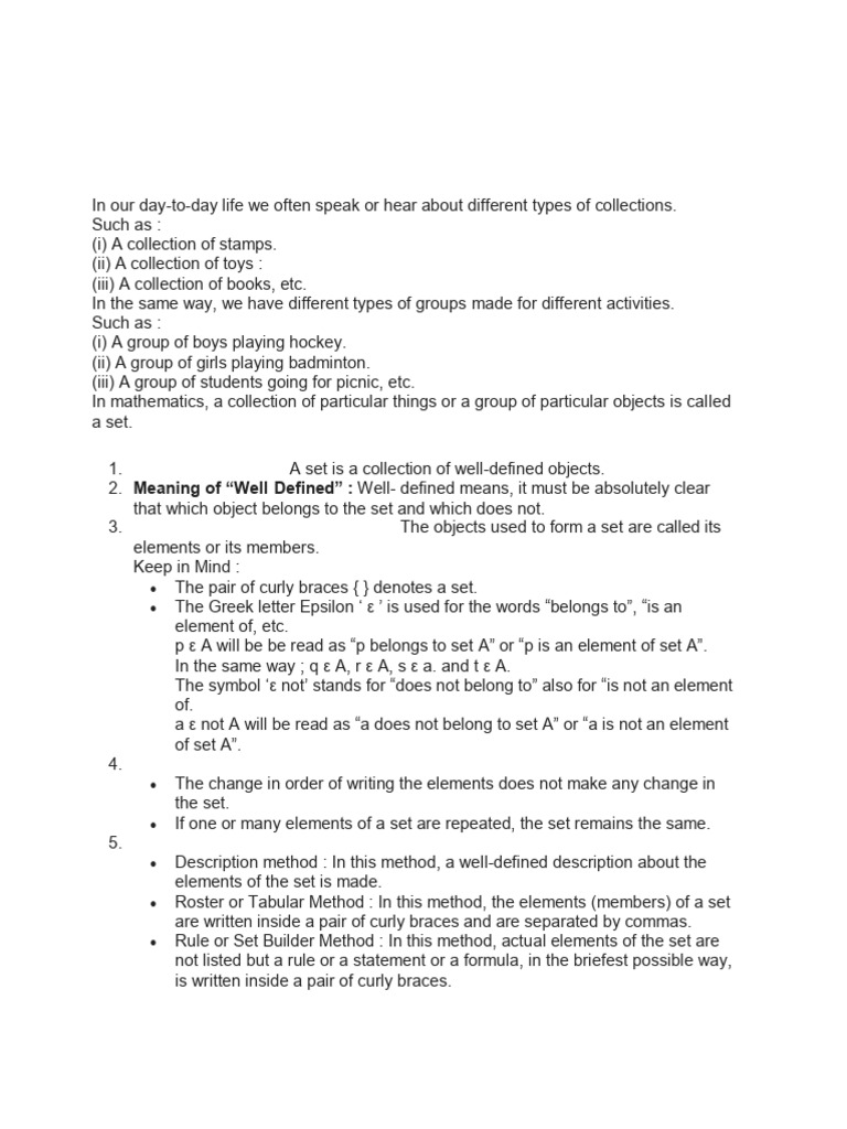 Selina Concise Maths Solutions Class 6 Chapter 10 Sets | PDF | Integer ...