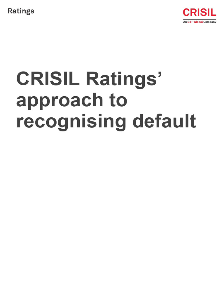 CRISIL_approach_to_recognising_default | PDF | Debt | Credit Rating Agency