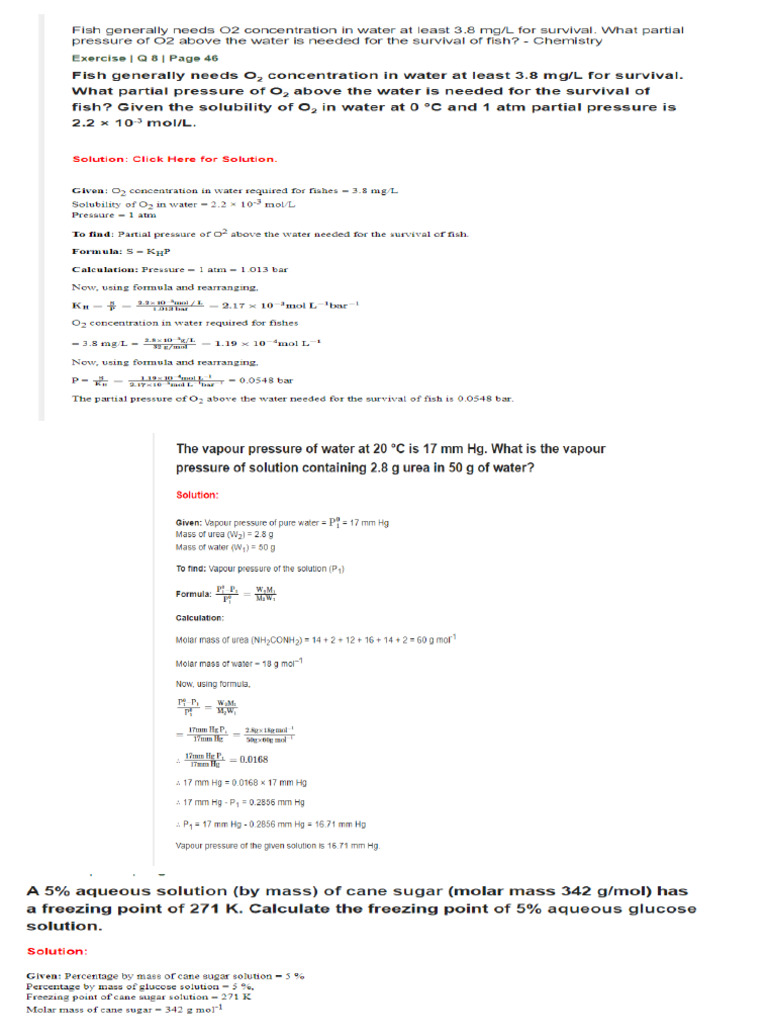 Chapter 2- Solutions Numericals | PDF