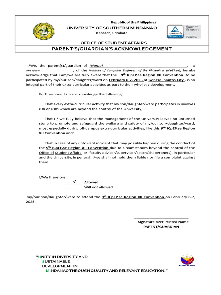 Acknowledgement RegCon | PDF
