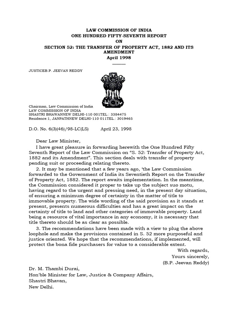 Amendments to Section 52 of Property Act | PDF | Lawsuit | Property