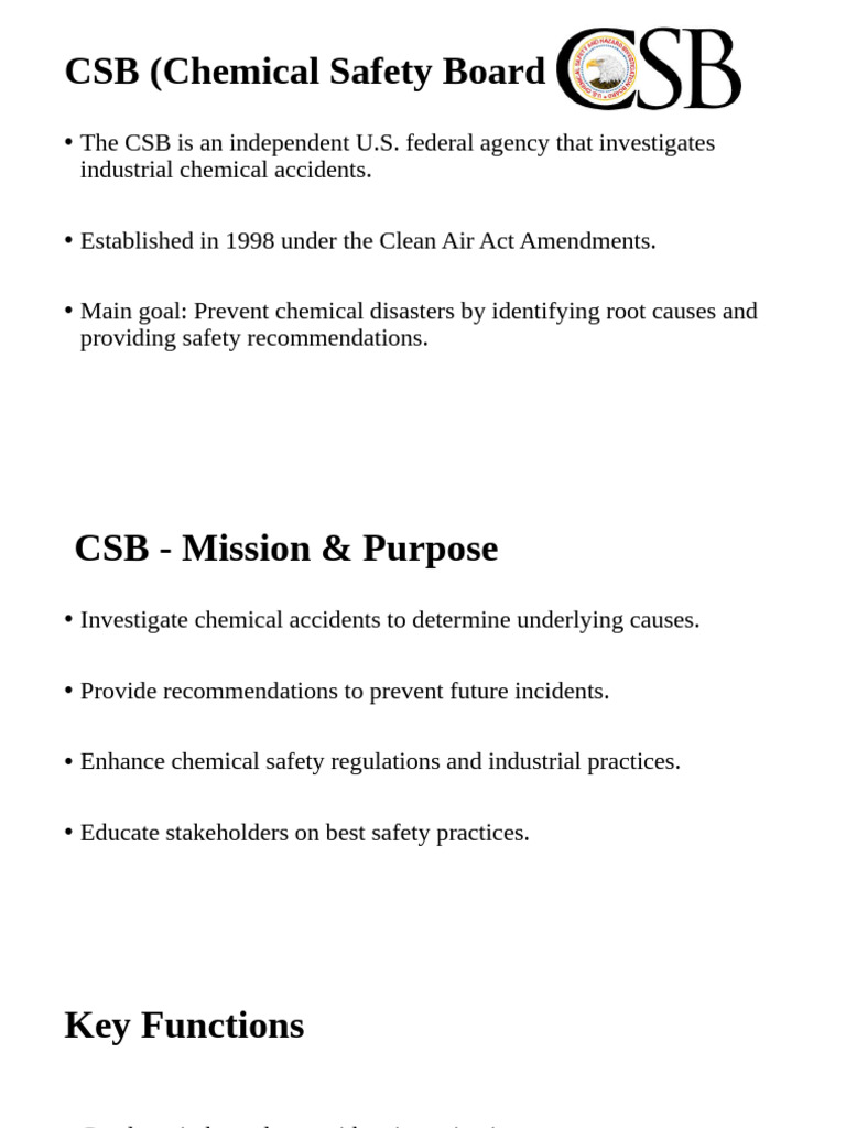 Chemical Safety and Security - PPTX (CSB, Acs) | PDF | Sustainability ...