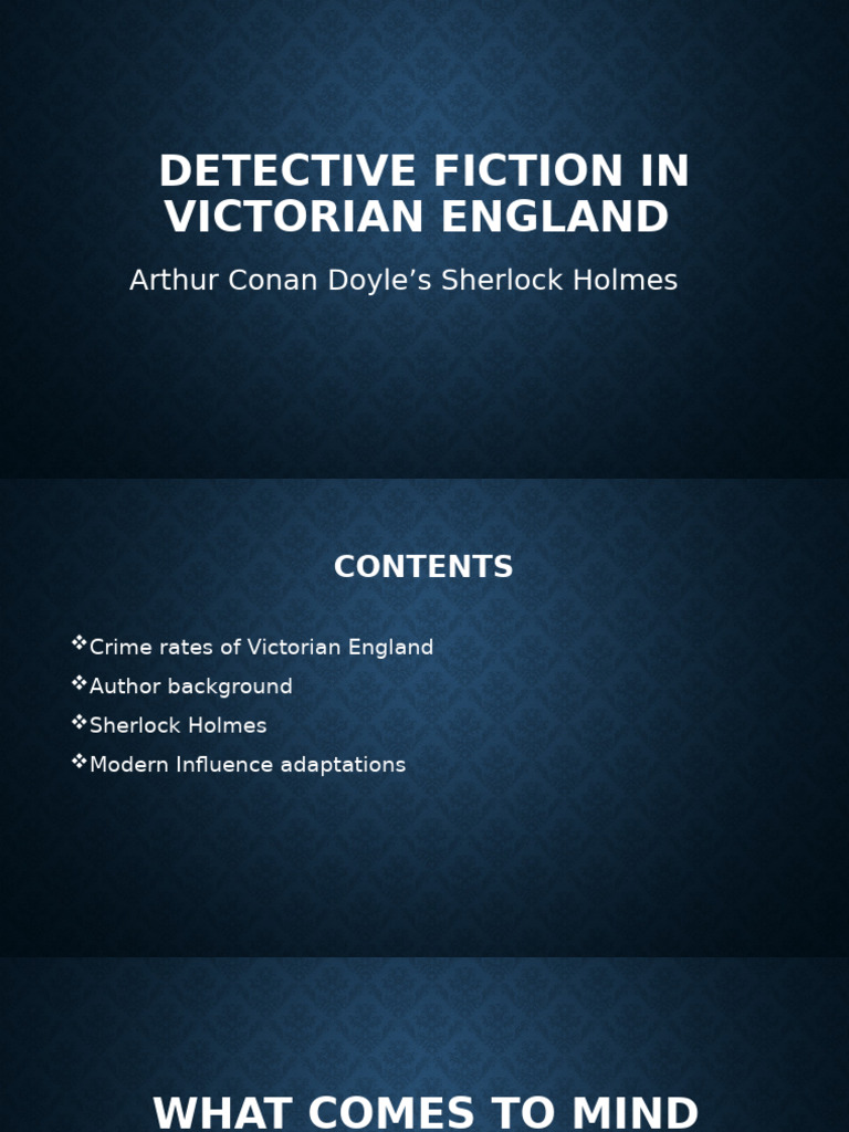 Detective Fiction in Victorian England - Arthur Conan Doyle - S ...