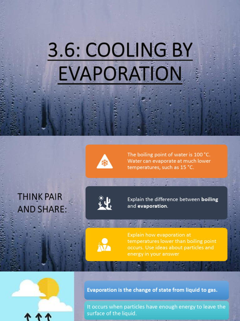 Cooling Effect of Evaporation Explained | PDF | Evaporation | Boiling