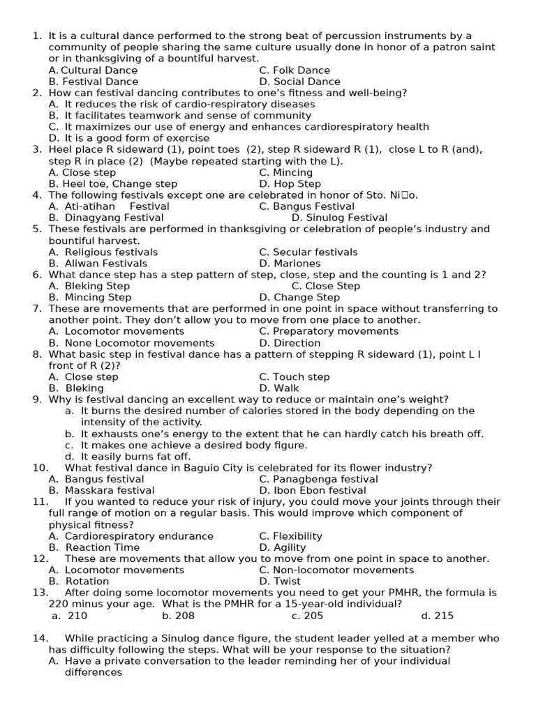 PE9_3rd_Quarter | PDF | Dances