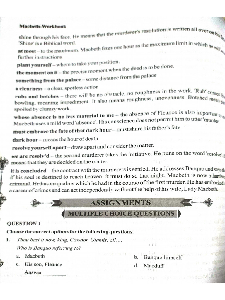 Macbeth Question and Answers Merged Document | PDF