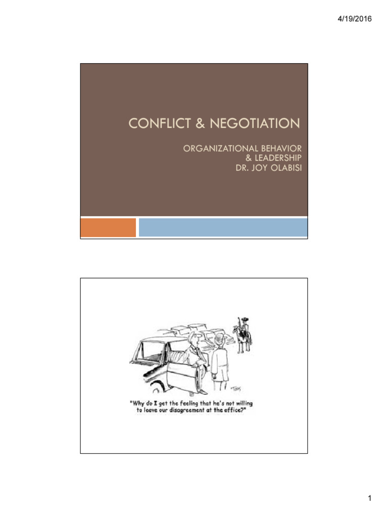 MGMT740 Conflict & Negotiation | PDF | Negotiation | Organizational ...