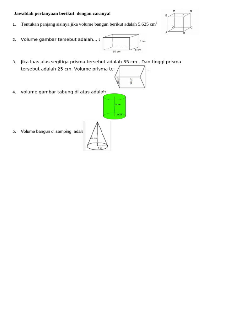 pr bangun ruang | PDF