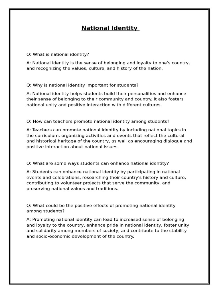 National Identity | PDF | Qatar | Social Psychology