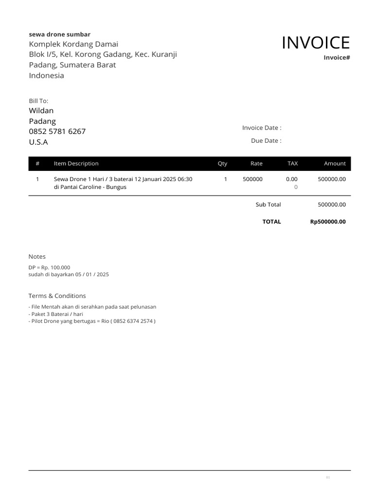 Contoh Invoice 1 | PDF
