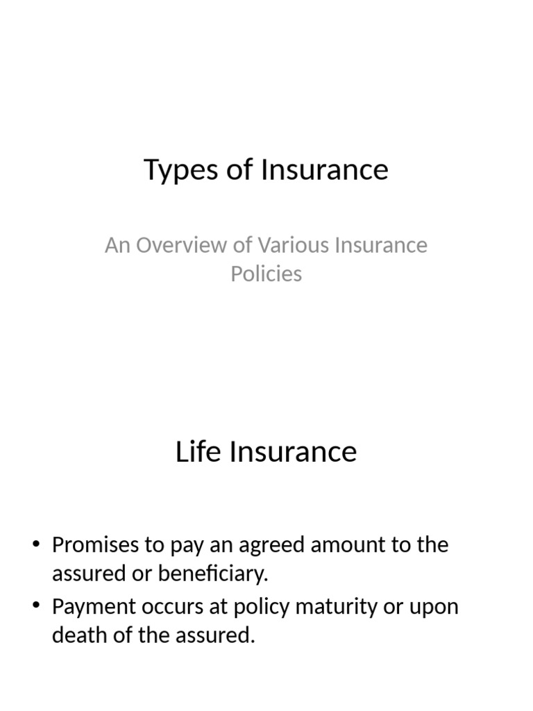 Comprehensive Guide to Insurance Types | PDF | Insurance | Financial ...