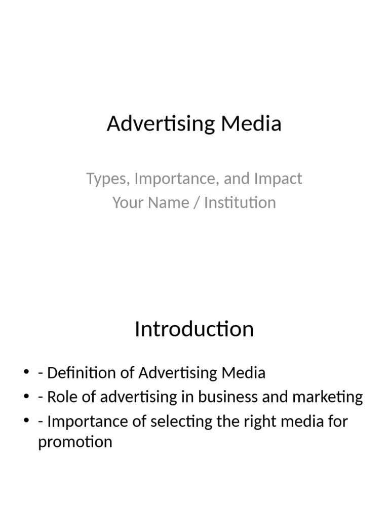Advertising Media | PDF