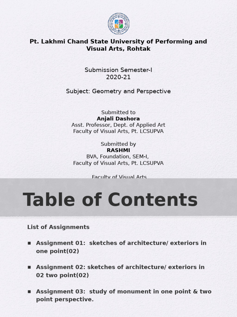 Geometry and Perspective Assignments | PDF