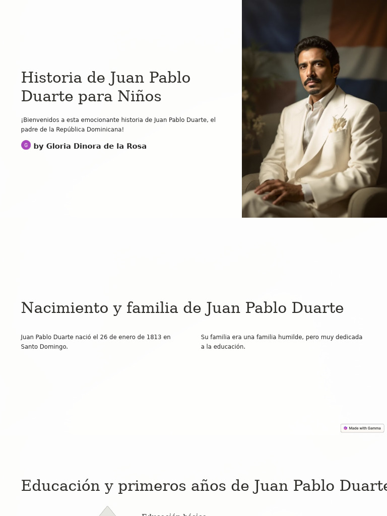 Biografía de Juan Pablo Duarte para Niños | PDF