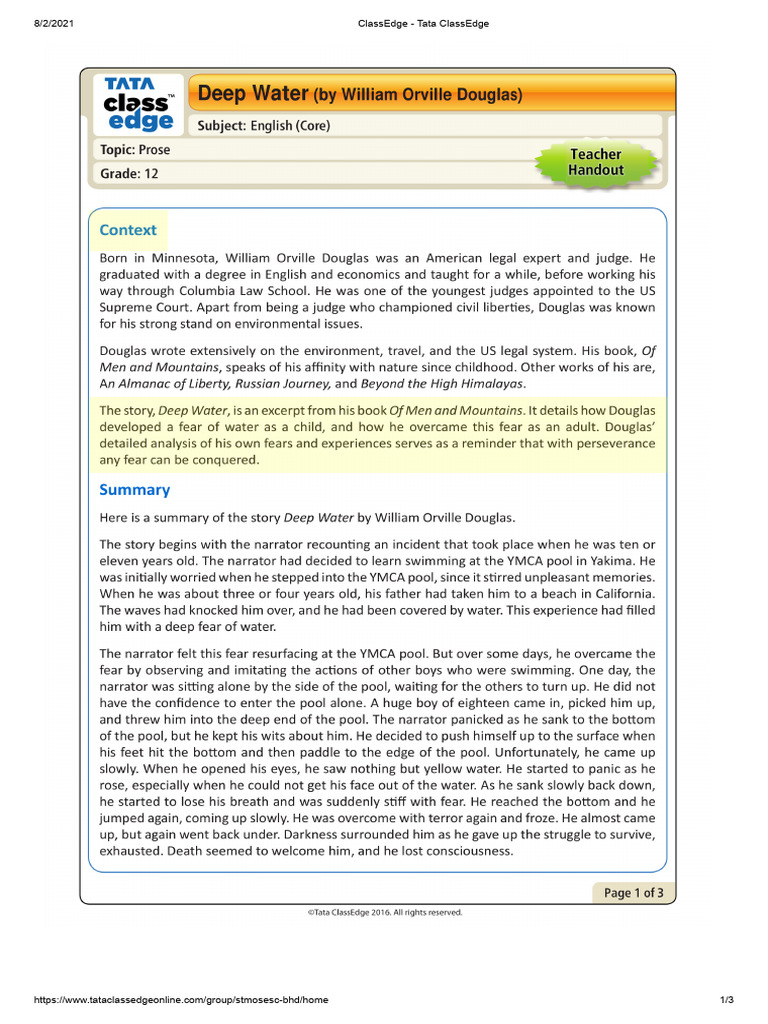 Deep Water-Notes (XII) | PDF