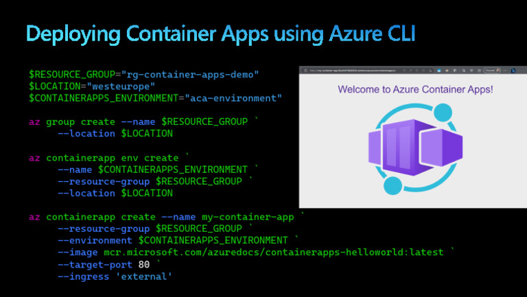 1.1 Creating Container Apps using Azure CLI | PDF