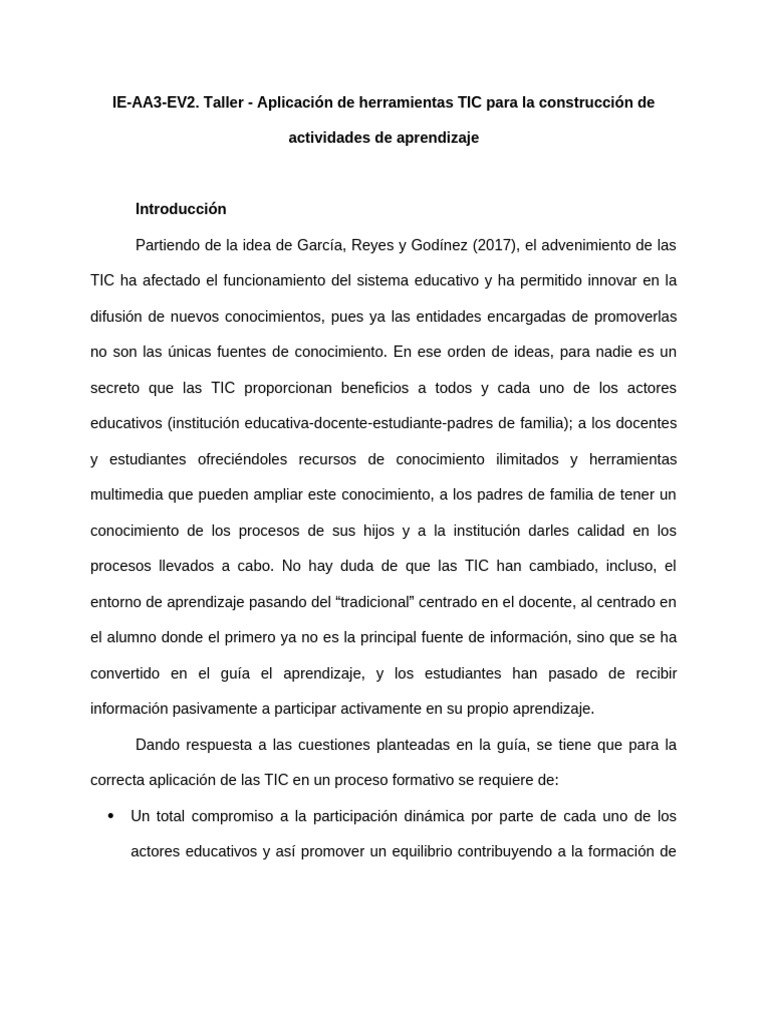 IE - AA3 - EV2. Taller - Aplicación de Herramientas TIC para La Construcción de Actividades de ...