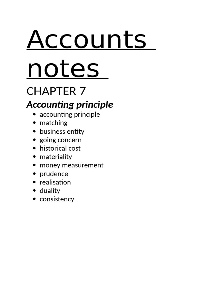 Accounts notes | PDF | Debits And Credits | Historical Cost