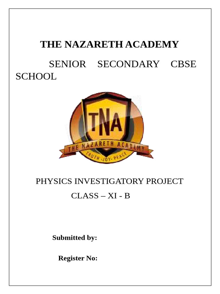 Phy Project Front Page | PDF