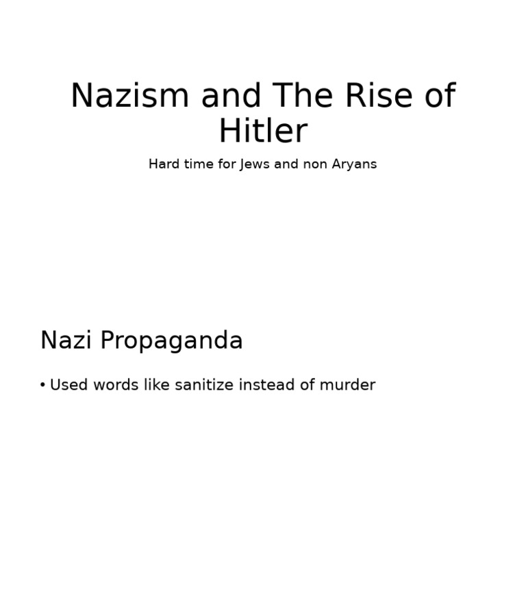 Nazism and the Rise Of Hitler Notes | PDF