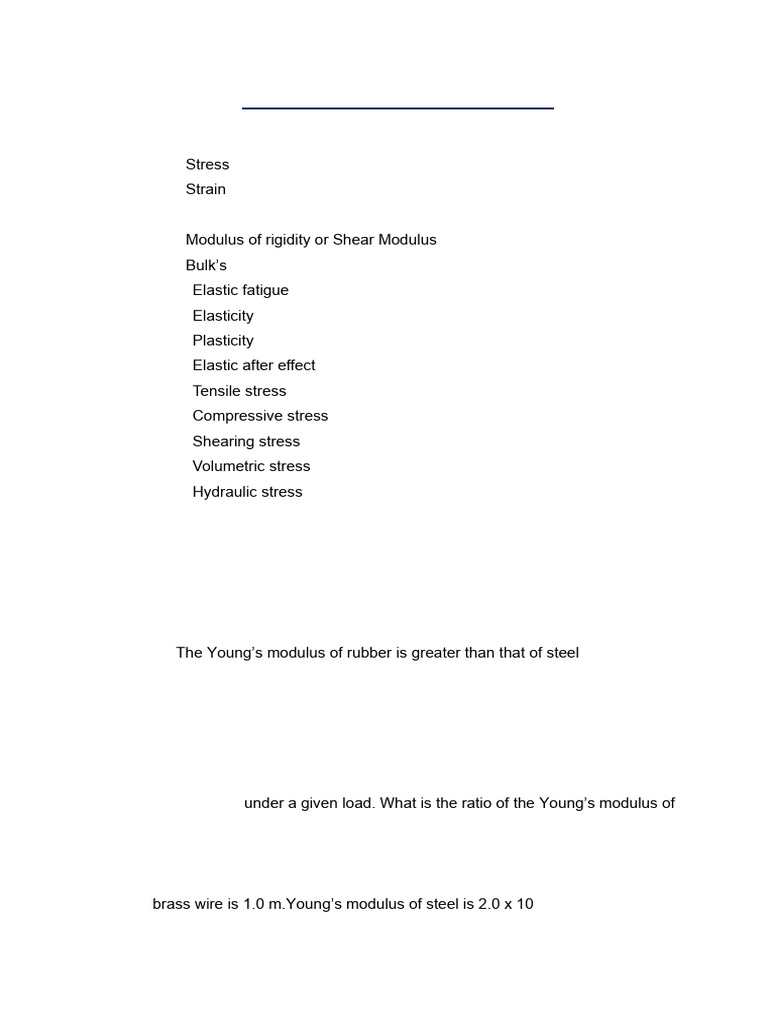 Mechanical Properties of Solids Explained | PDF | Young's Modulus | Elasticity (Physics)