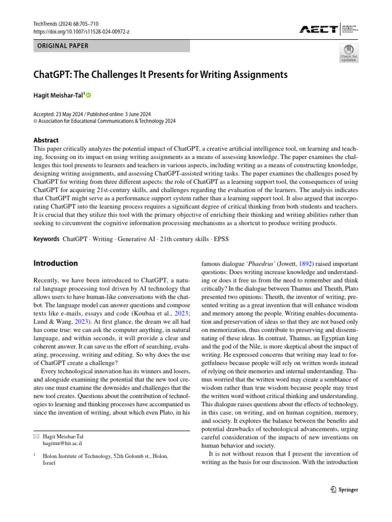 ChatGPT The Challenges It Presents For Writing Assignments | PDF | Learning | Constructivism ...