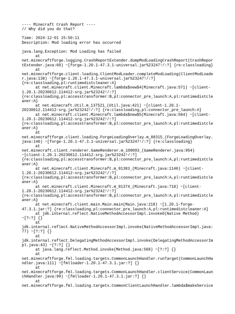 Minecraft Mod Loading Error | PDF | Computer Architecture | Computing