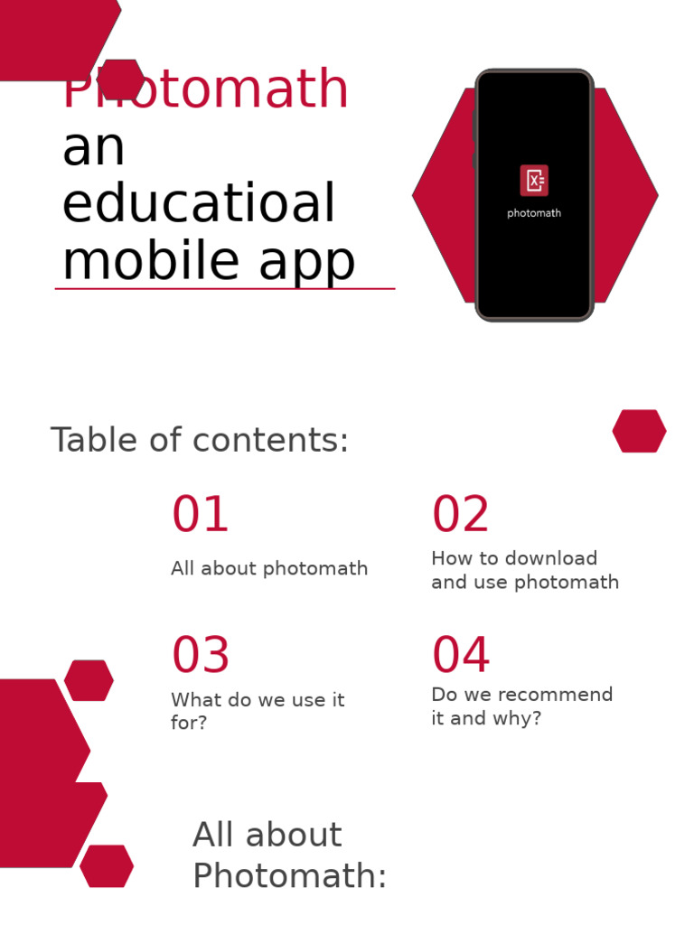 Photomath An Educational Mobile App | PDF