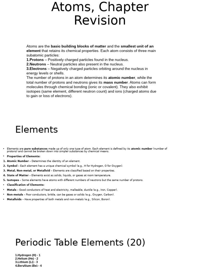 Atoms Secret Points | PDF