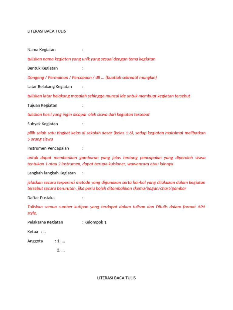 Literasi Baca Tulis | PDF