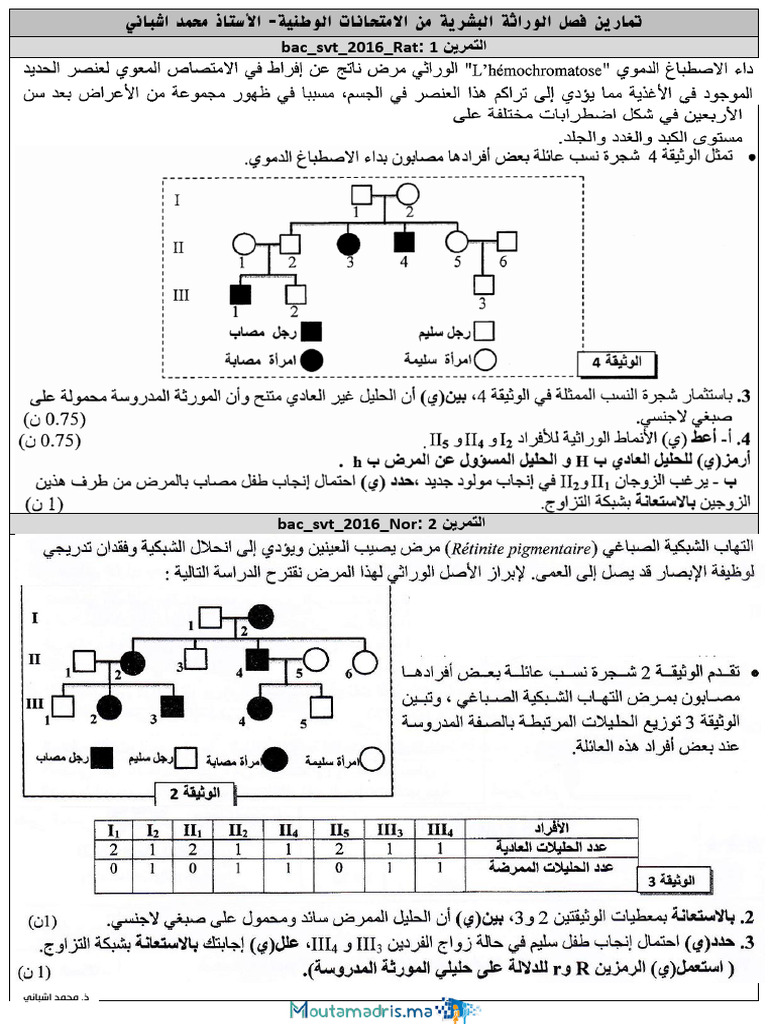 Exercices SVT 2bac 9 | PDF