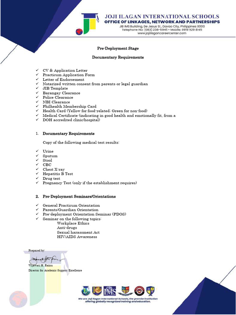 JIIS Ojt Requirements | PDF