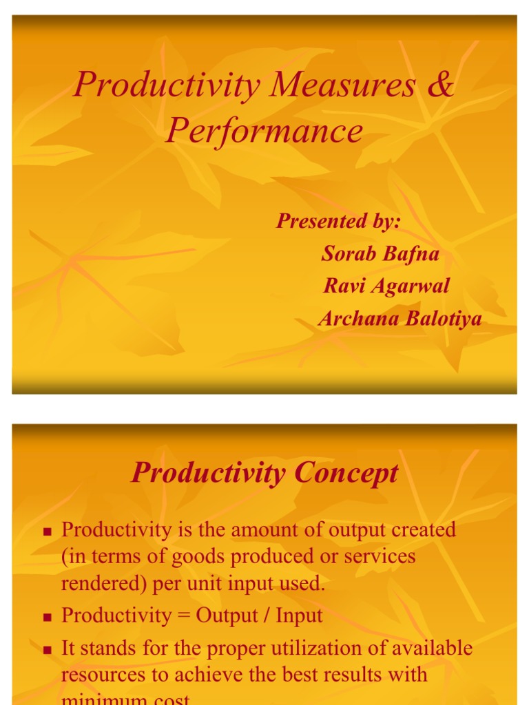 Productivity Measurement | PDF | Technology & Engineering