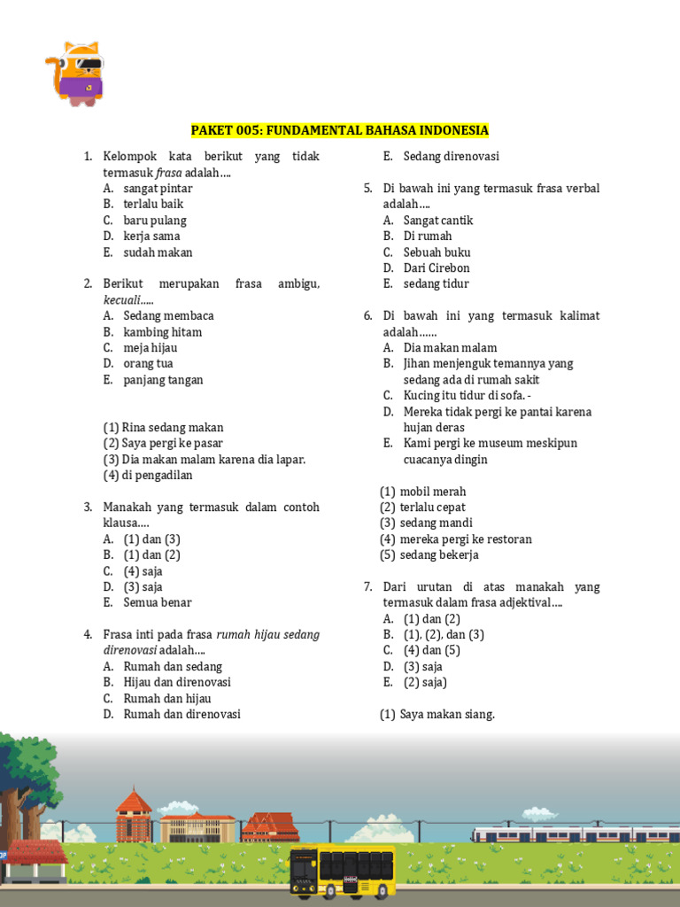 [Fundamental Bahasa Indonesia] Paket 005- Frasa, Klausa, dan Kalimat | PDF