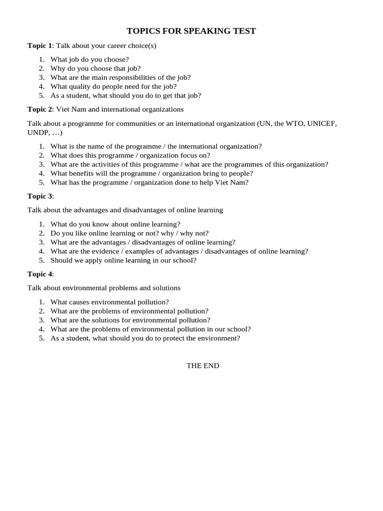 TOPICS SPEAKING Grade 10 | PDF | Infrastructure | Educational Technology
