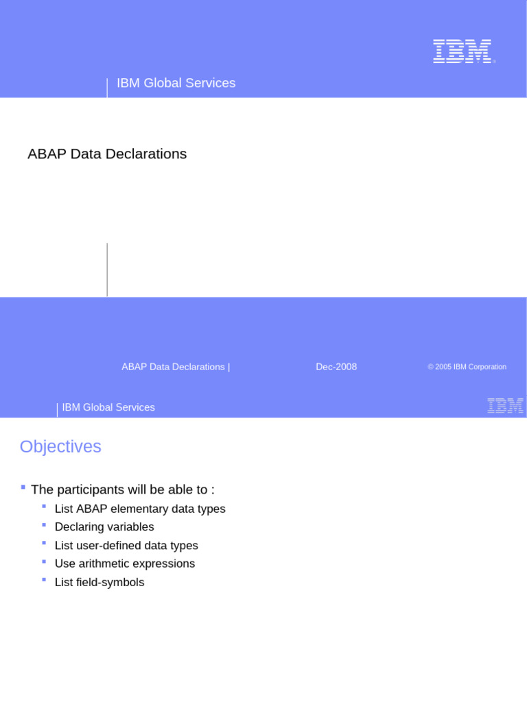 Chapter 04_ABAP Data Declarations | PDF | Data Type | Variable ... Chapter 04_ABAP Data Declarations | PDF | Data Type | Variable ...
