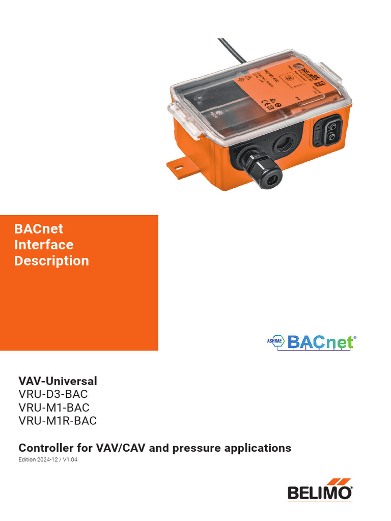 Belimo BACnet Interface Description VRU En-Gb | PDF | Pressure Measurement | Flow Measurement