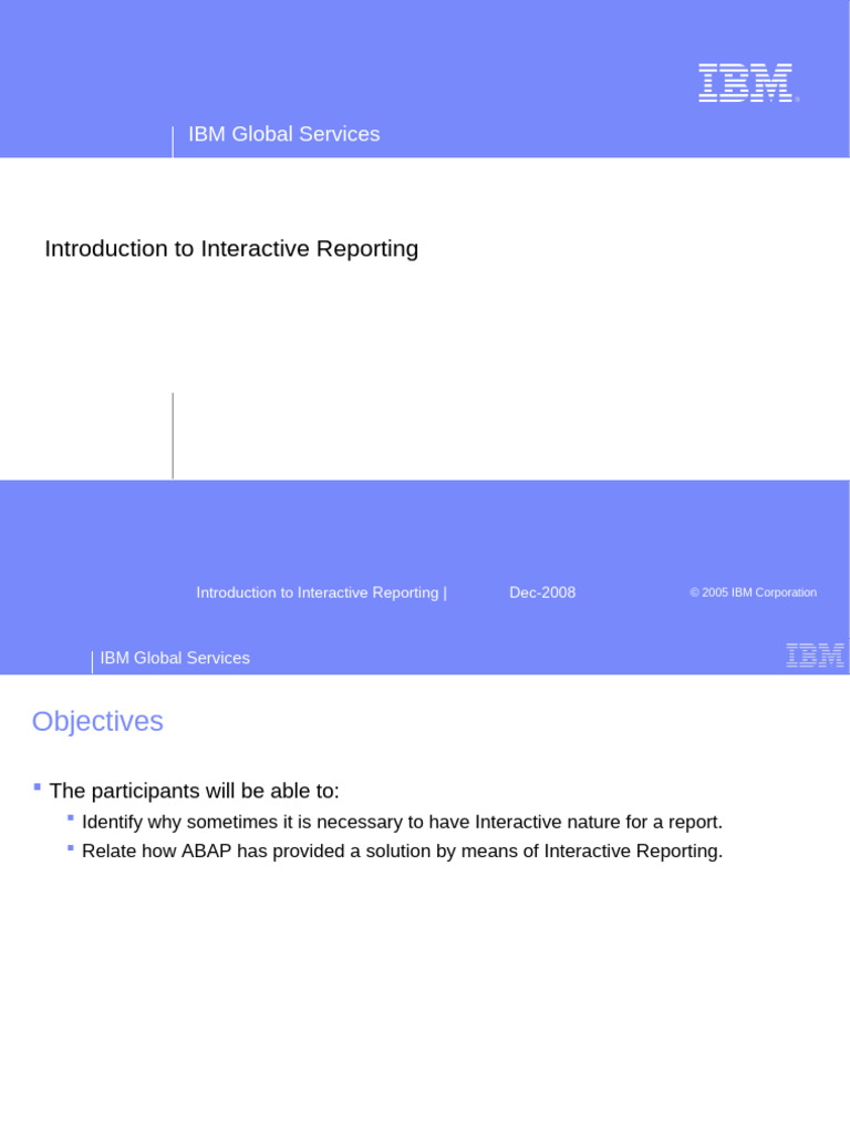 Chapter 01 - Introduction To Interactive Reporting | PDF