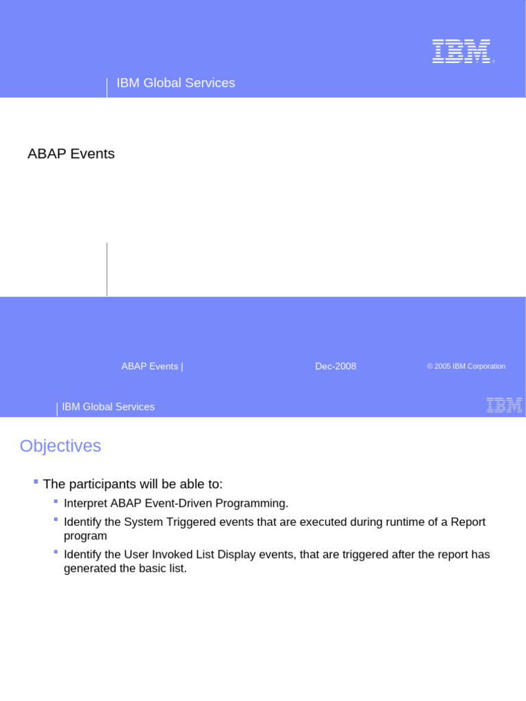 Chapter 02 - ABAP Events | PDF | Computing | Systems Engineering