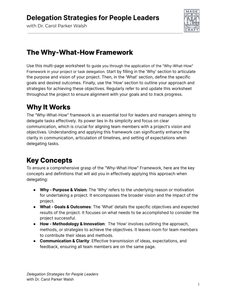The Why-What-How Framework | PDF | Goal | Motivation