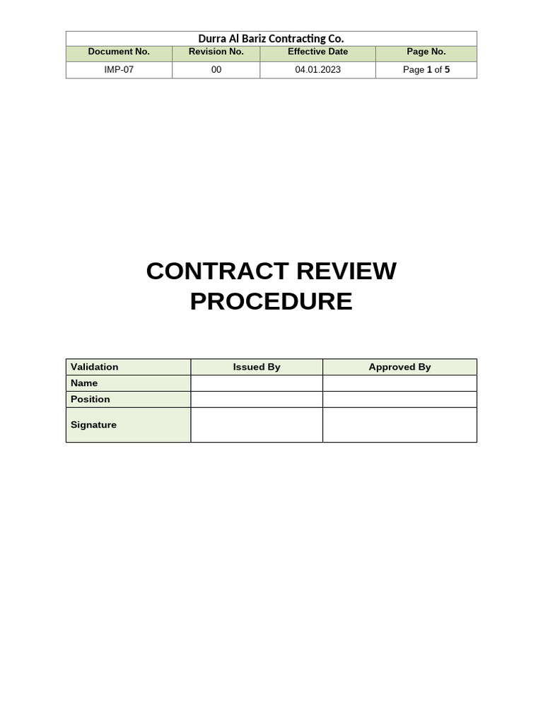 CONTRACT REVIEW | PDF