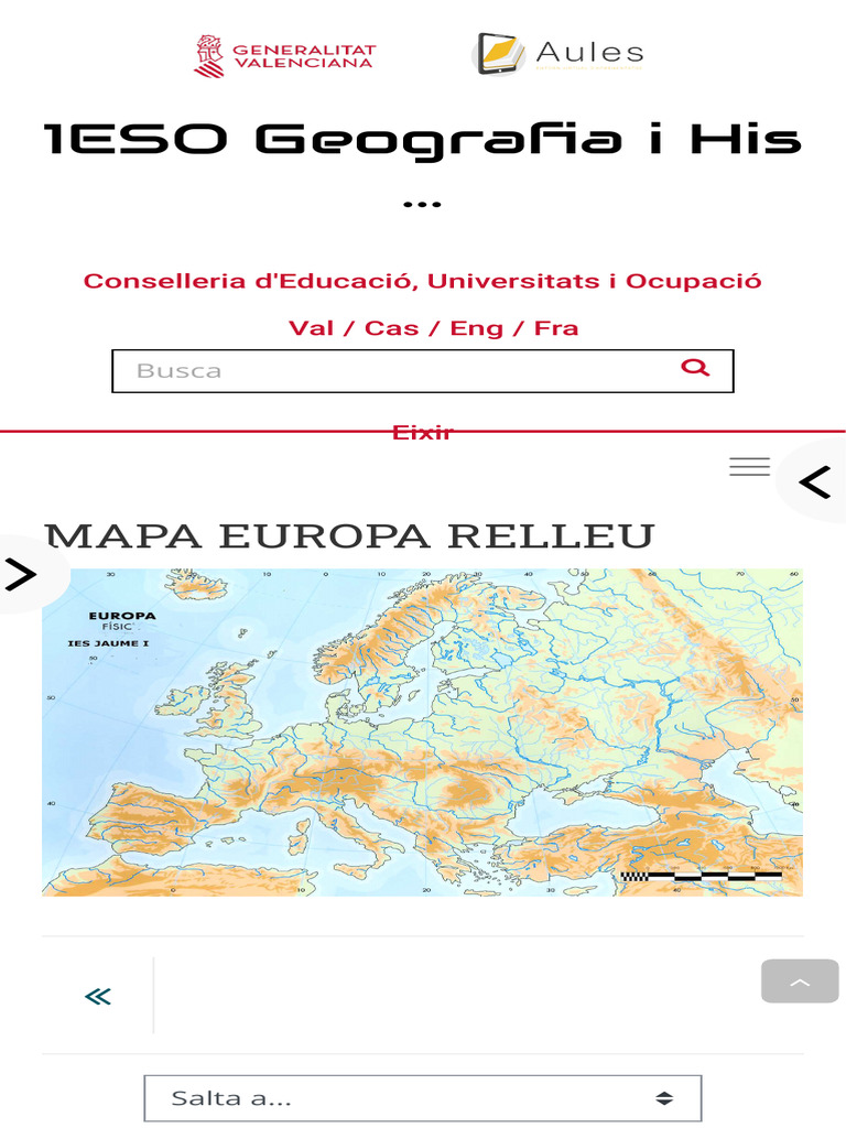 1ESO Geografia I Història 2324 1707389671 MAPA EUROPA RELLEU | PDF