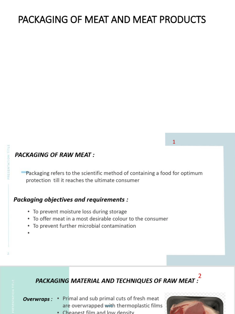 Meat Packaging Techniques Guide | PDF | Curing (Food Preservation) | Ham