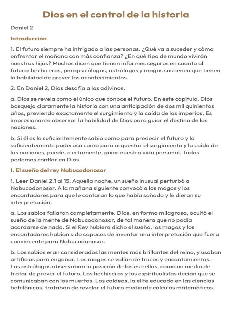 Daniel 2 - Dios en El Control de La Historia | PDF | Babilonia | Daniel ...