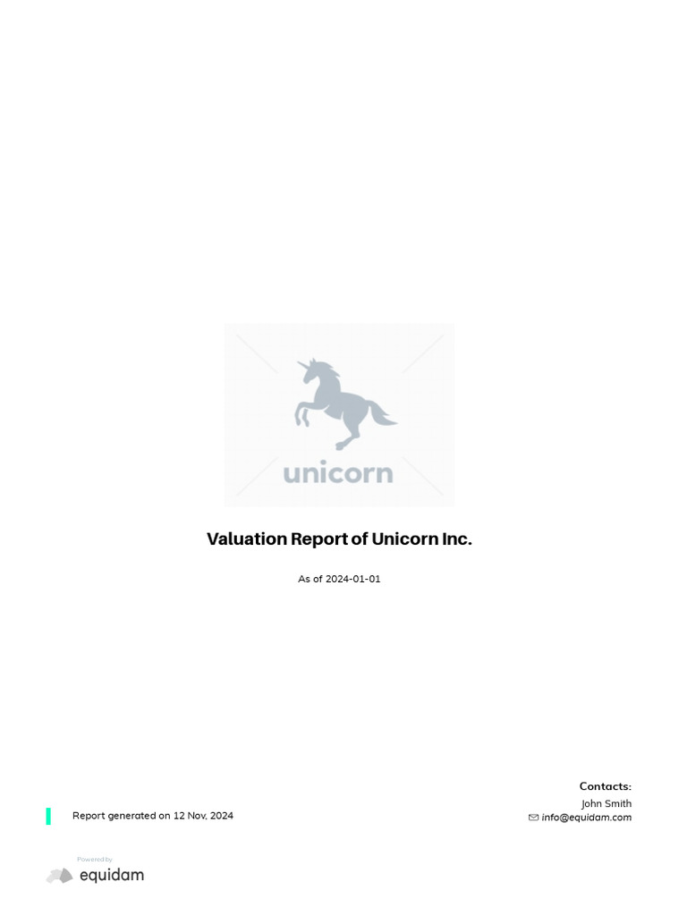 Equidam Valuation Report Sample | PDF | Discounted Cash Flow | Valuation (Finance)