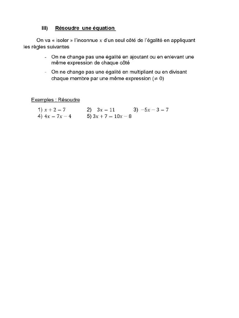 Cours Equation III | PDF