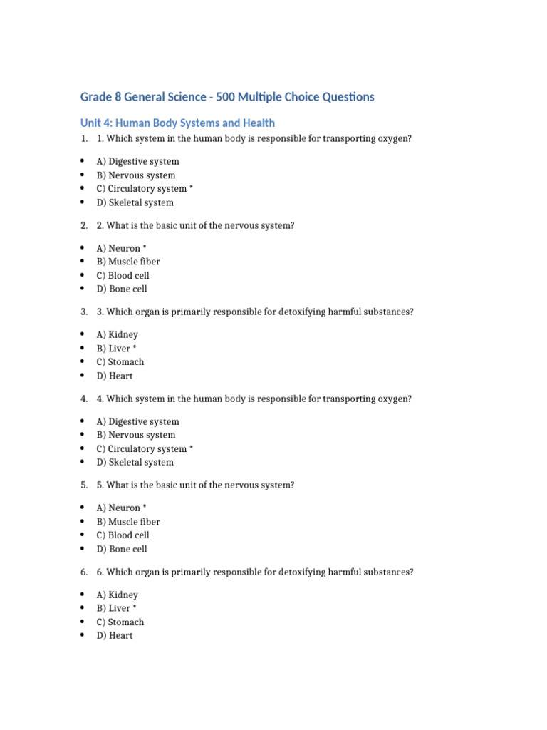 Grade 8 Science: Human Body Quiz | PDF | Planets | Natural Satellite