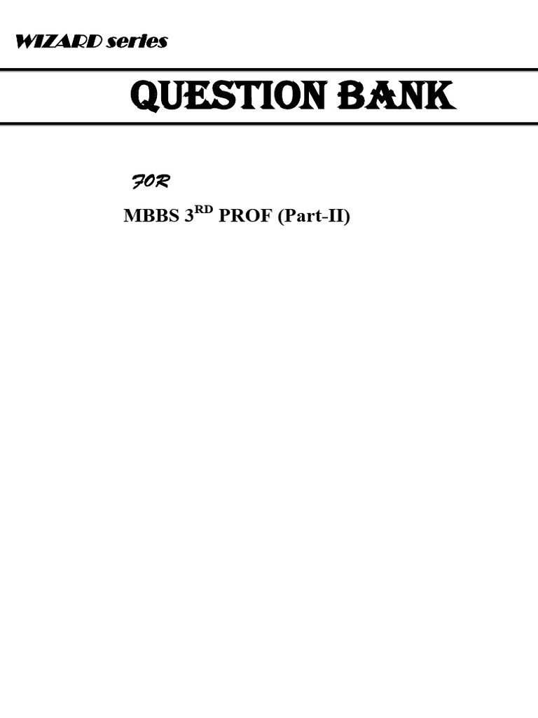 Question Bank for 3rd Prof Part 2 | PDF