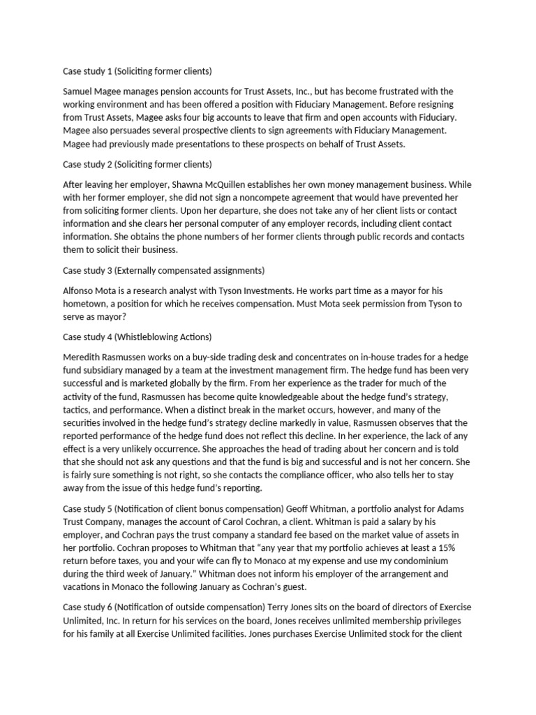 Case Study Chapter 5 - Law | PDF | Hedge Fund | Investment Management